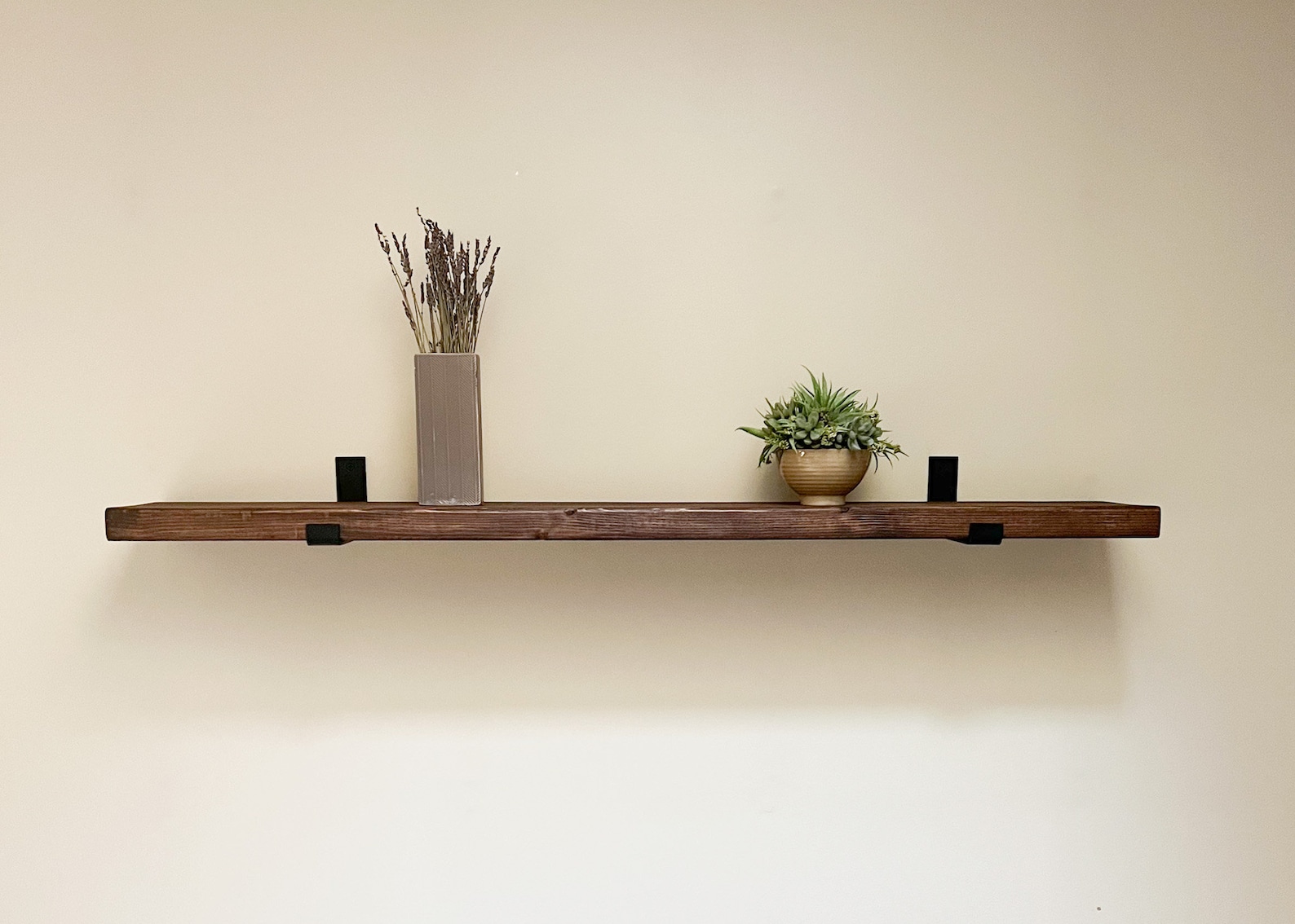 Rustic Wood Shelf With Brackets Farmhouse Shelf for Wall - Etsy