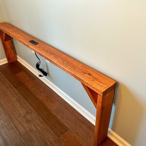Custom Wood Powered Console Table for Behind the Couch | Entryway ...