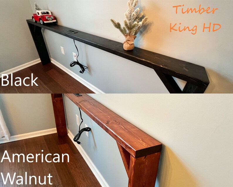 Custom Wood Powered Console Table for Behind the Couch - Etsy
