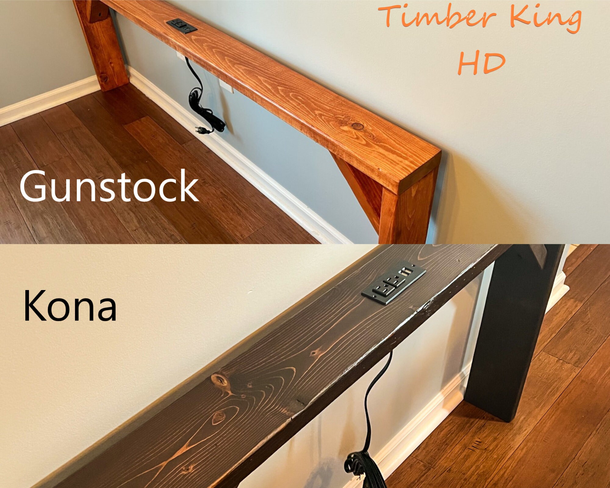Customizable Narrow Wood Powered Console Table for Behind the - Etsy