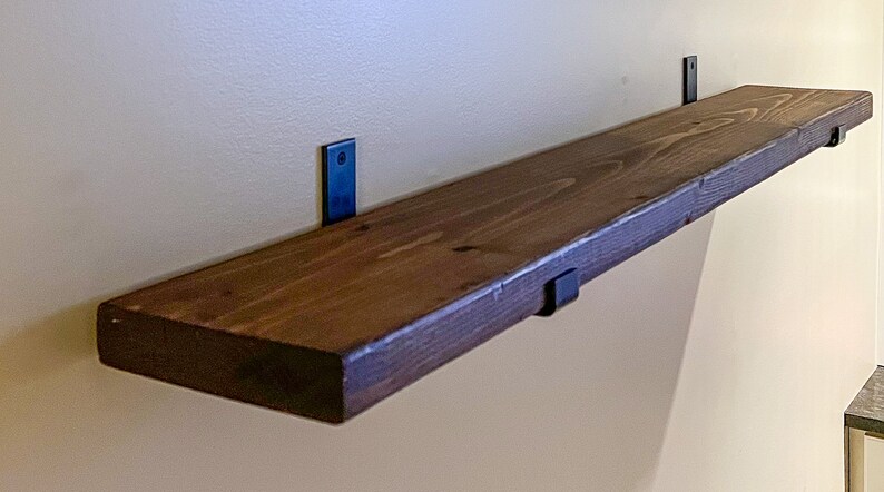 Rustic Wood Shelf With Brackets Farmhouse Shelf for Wall - Etsy