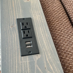 Rustic Wood Console Table With Built in Charging Outlet | Behind the ...