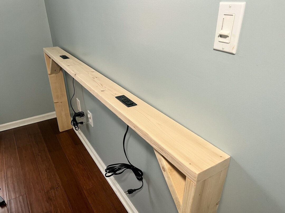 Customizable Unfinished Narrow Wood Powered Console Table for Behind ...