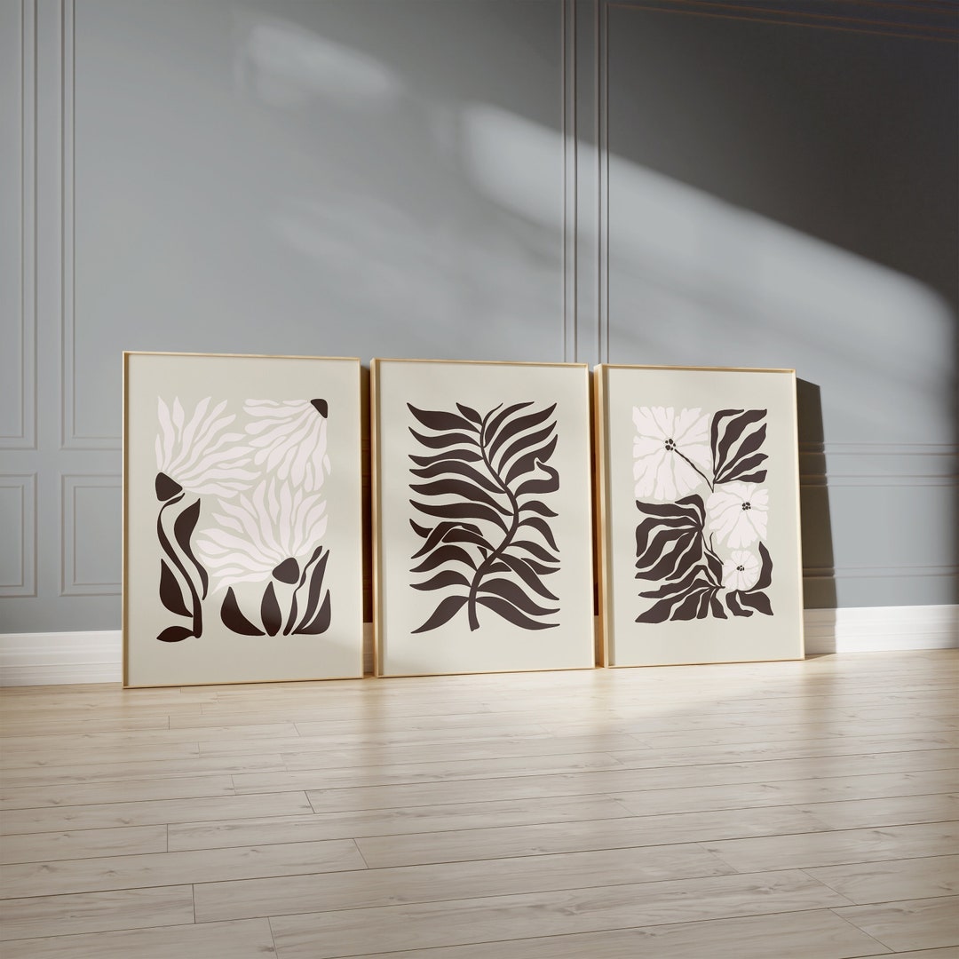Set of 3 Botanical Wall Art, Boho Home Decor, Bohemian Poster Print ...