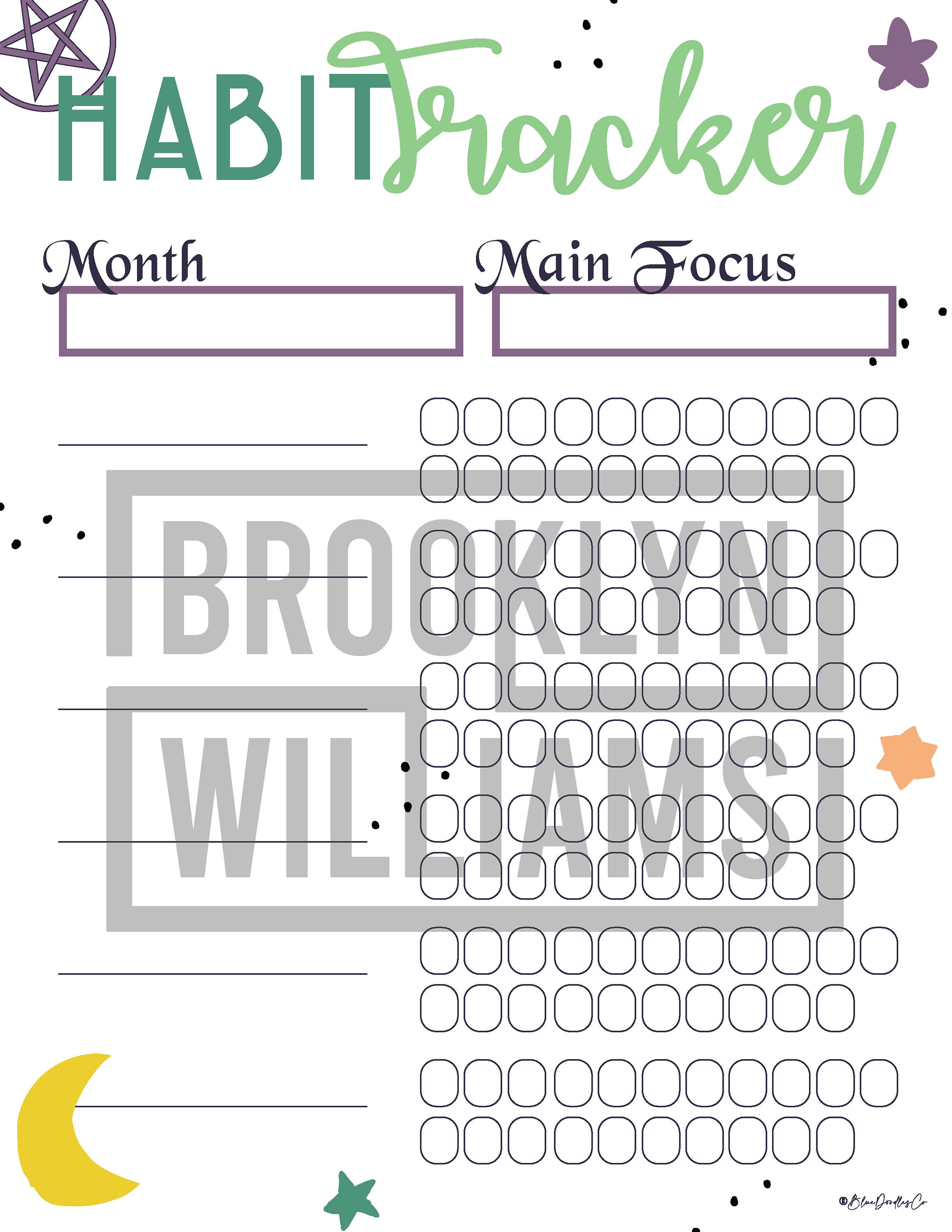 Printable Habit Tracking Worksheet Bundle Witchy Edition - Etsy