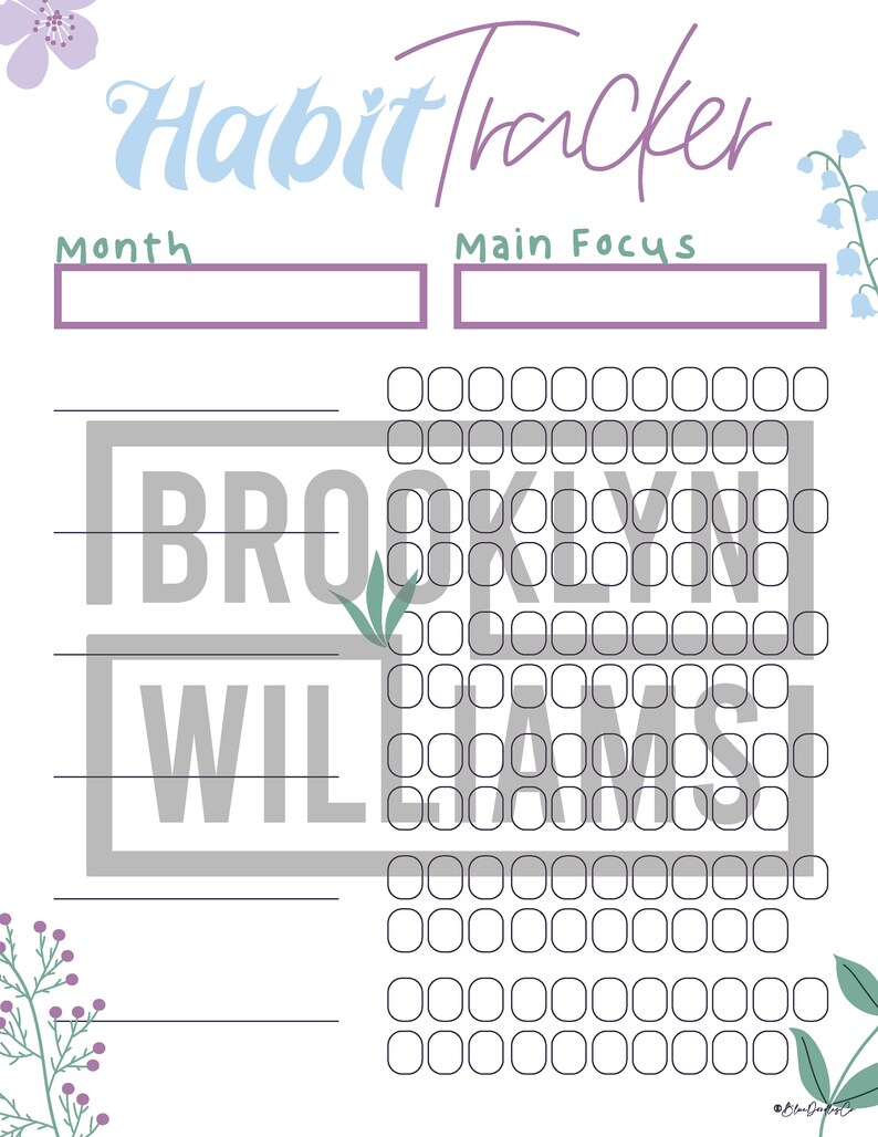 Printable Habit Tracking Worksheet Bundle Pretty Pastel - Etsy