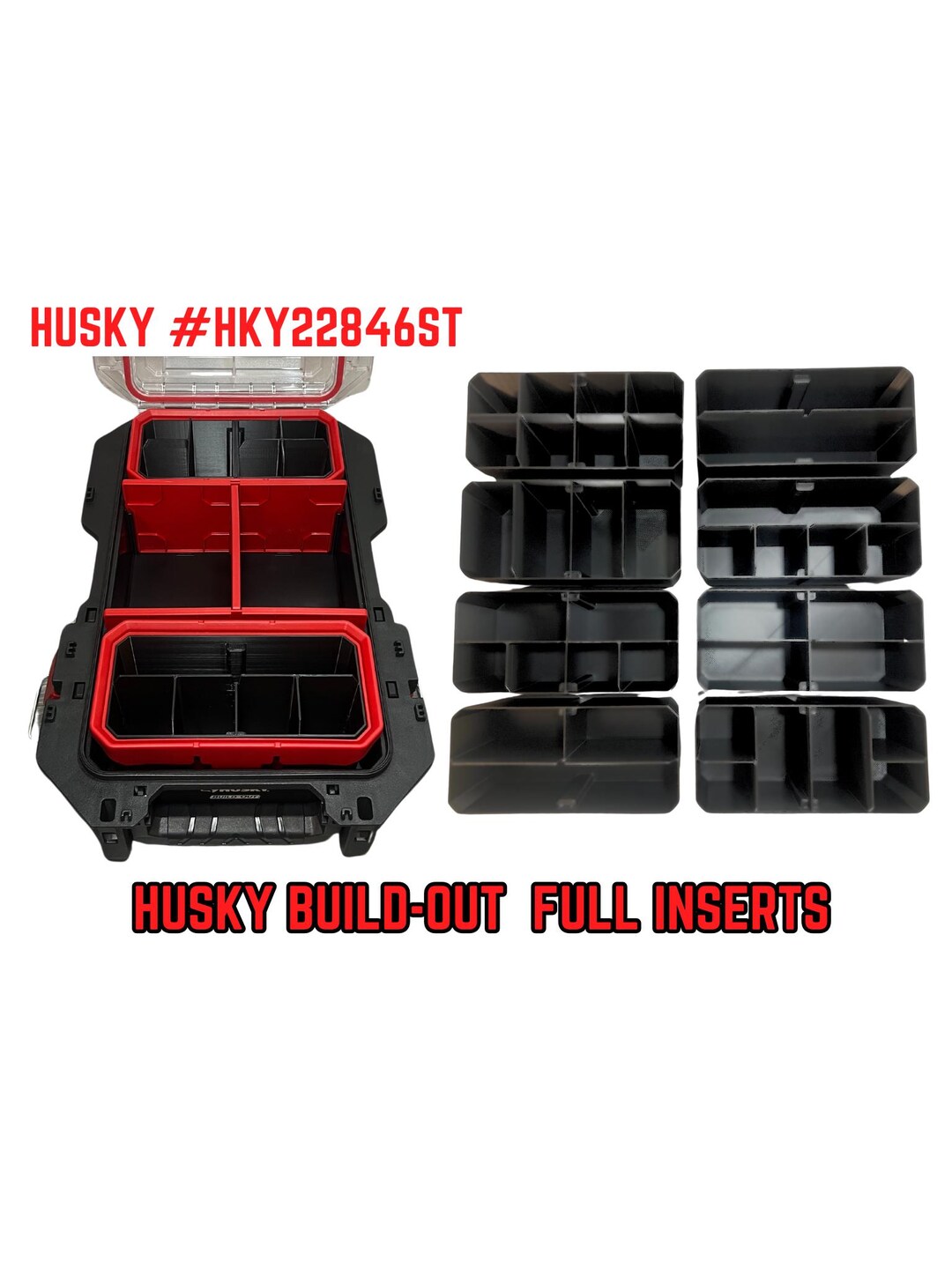 Husky Build Out Deep Organizer Compatible Inserts - Nesting Bins ...