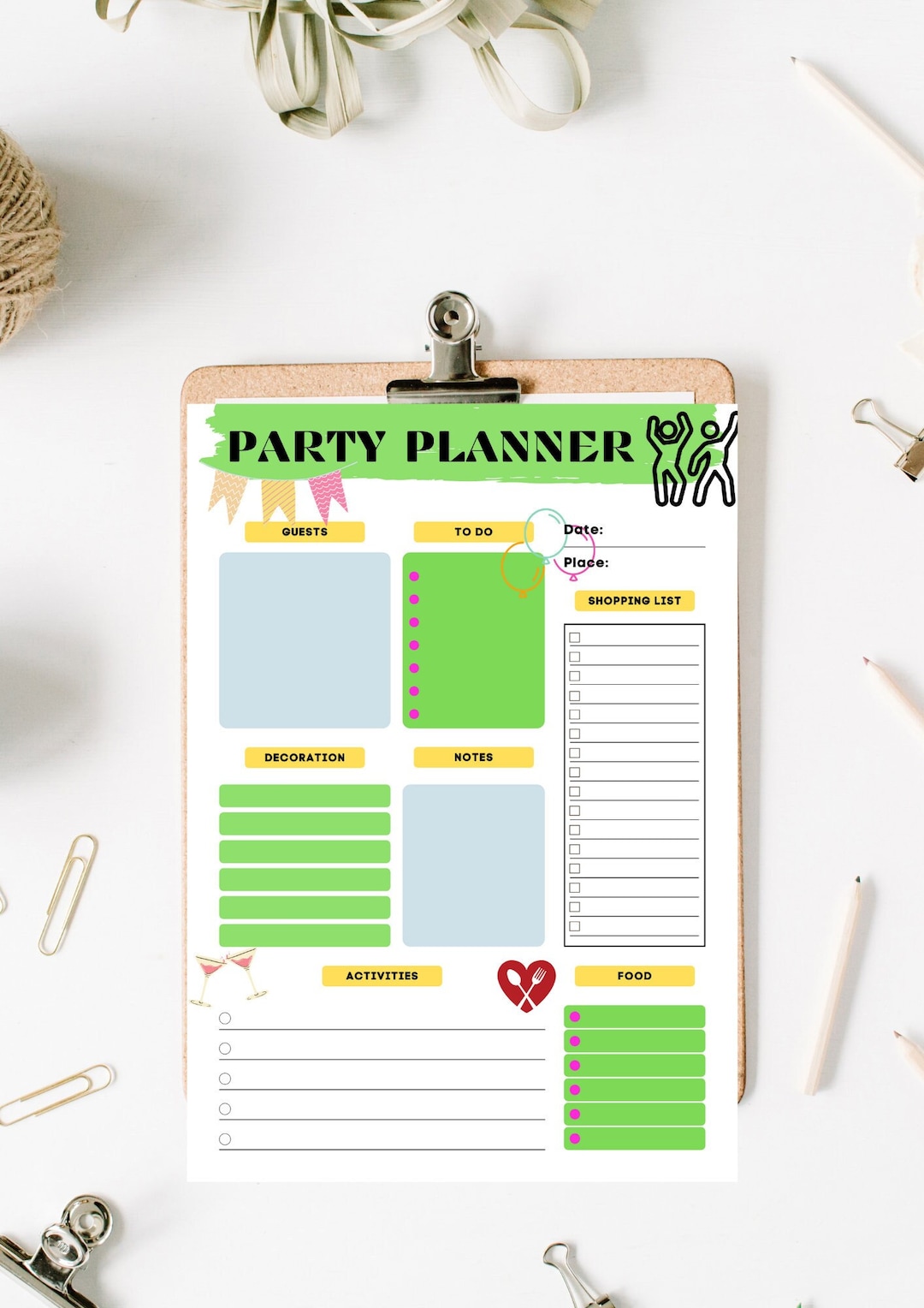 Party Planner, Printable Planner, Planner Set, Planner Inserts, Instant ...