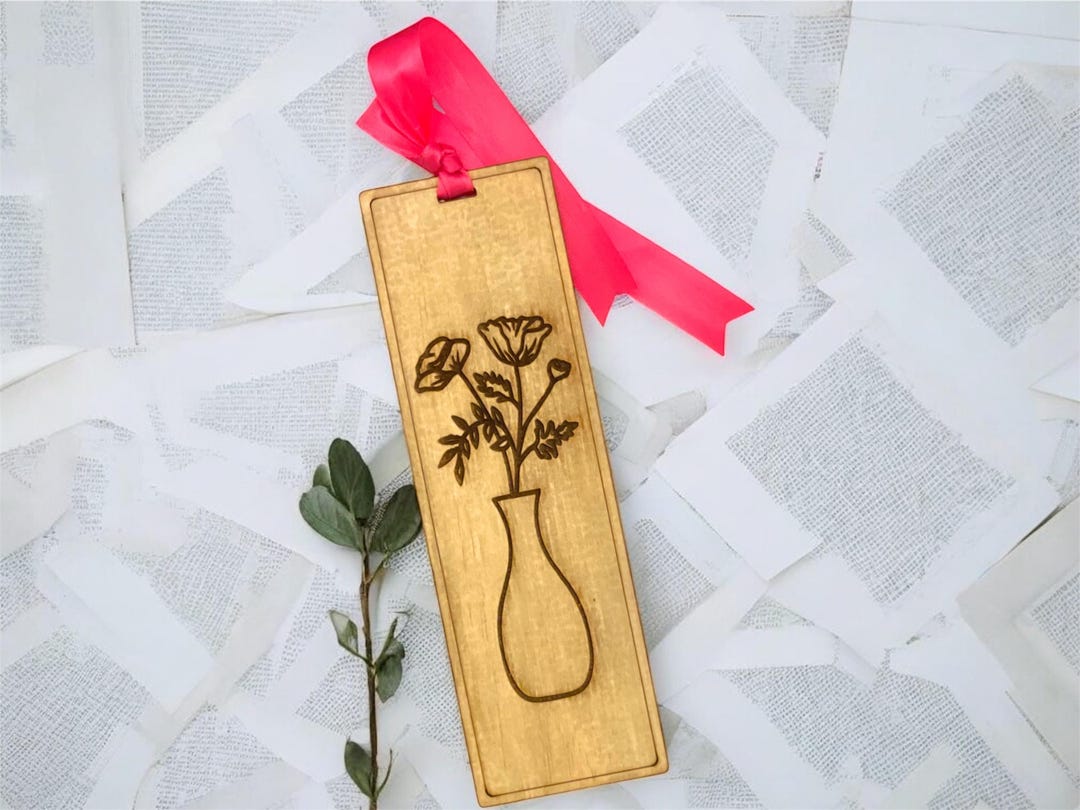 Poppy Flower Bookmark, Wood Bookmark - Etsy