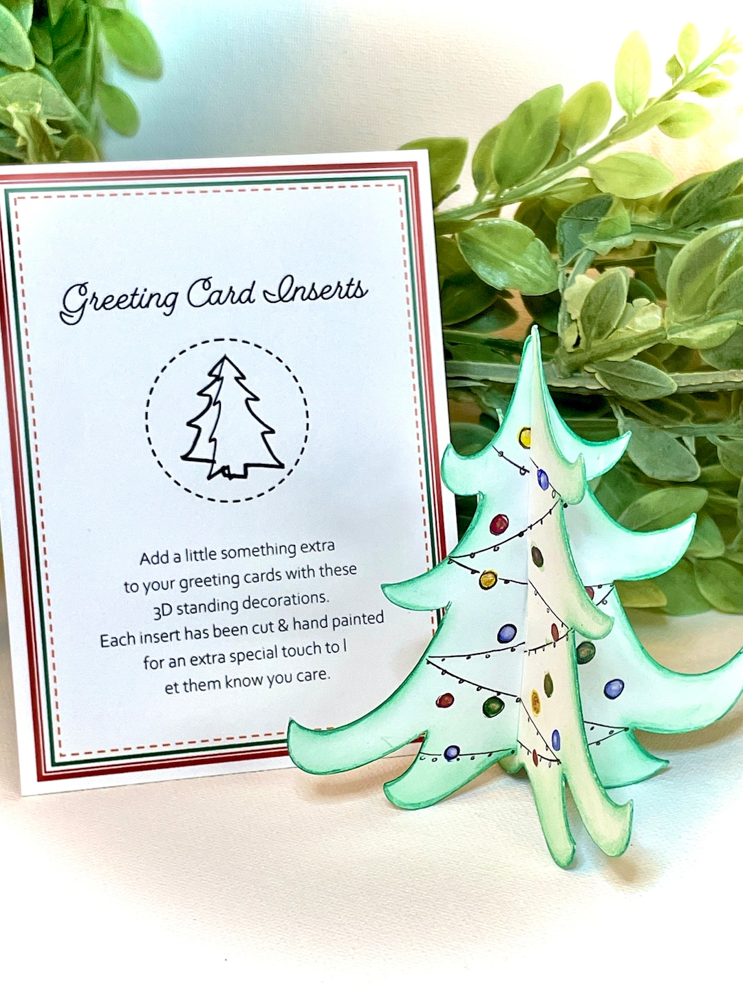 Christmas Card Insert, Hand Painted, Watercolor, Greeting Card Pop Up ...