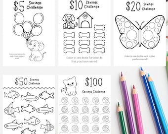 Fun Learning Money Saving Tracker Coloring Pages for Kids Children ...