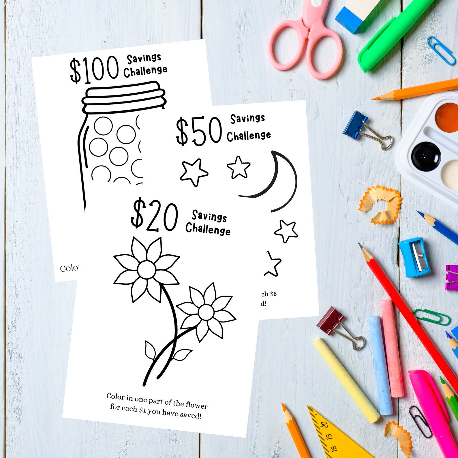 Fun Learning Money Saving Tracker Coloring Pages for Kids Children ...