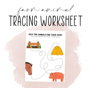 Preschool Tracing Worksheet, Farm Animal Activity, Preschool Activity ...