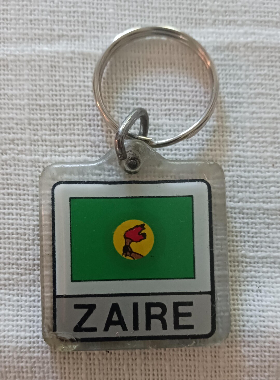 Authentic Vintage Zaire Flag Key Chain - Etsy