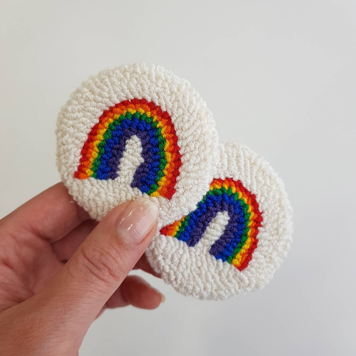 Punch Needle Car Coasters Set of 2 Car Coaster New Car Gift - Etsy