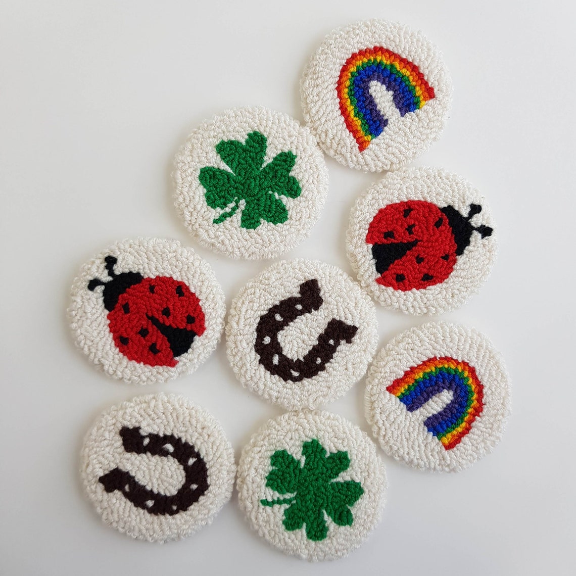 Punch Needle Car Coasters Set of 2 Car Coaster New Car Gift - Etsy