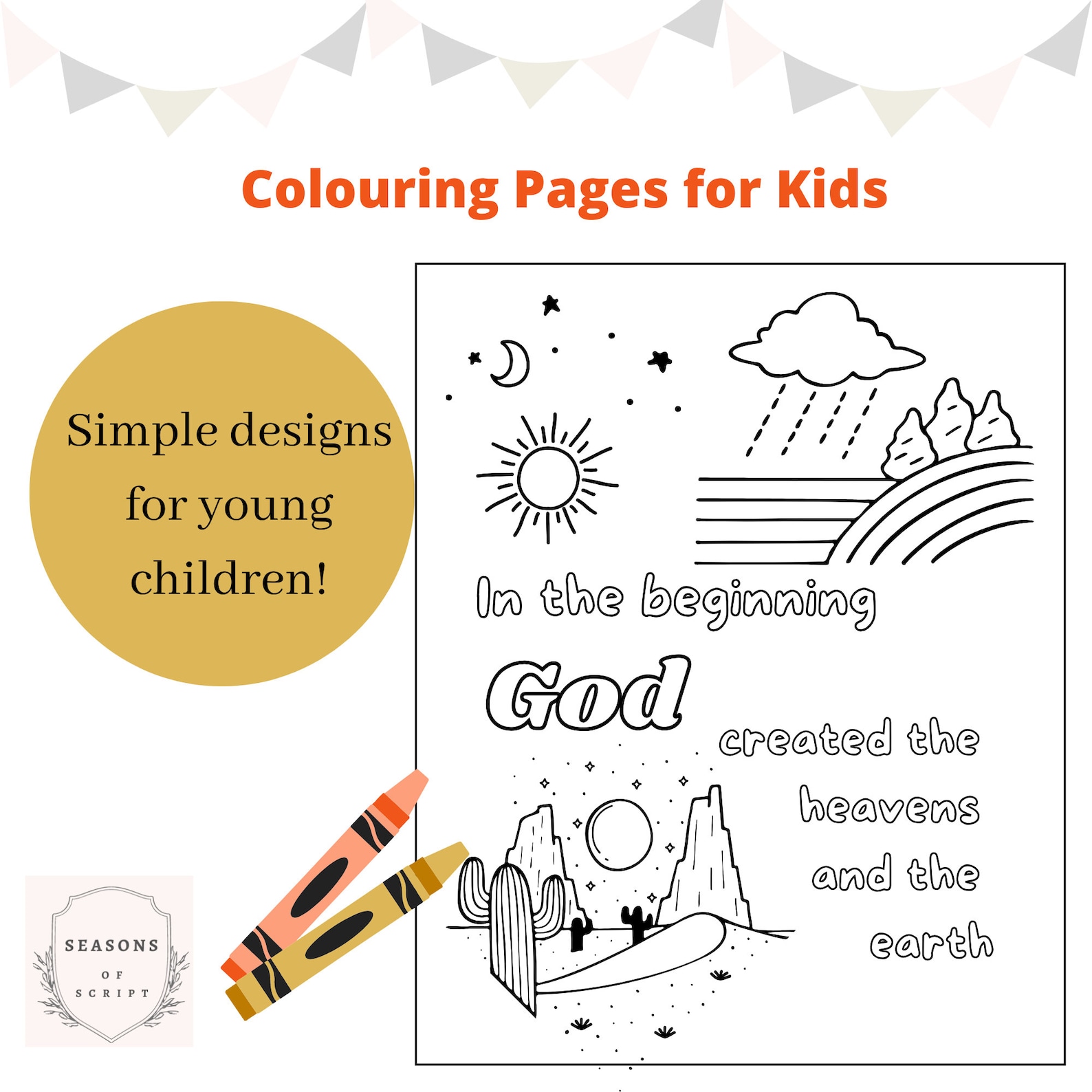 Bible & Song Colouring Pages for Young Kids - 6 Sheets - Etsy