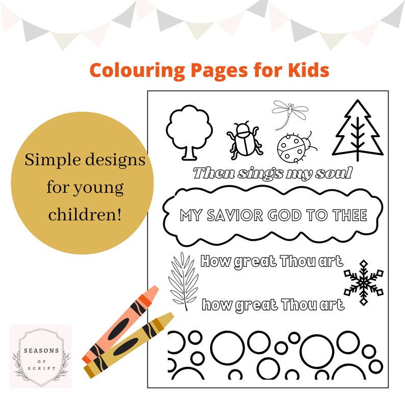 Christian Song Colouring Pages for Young Kids - 2 Sheets - Etsy