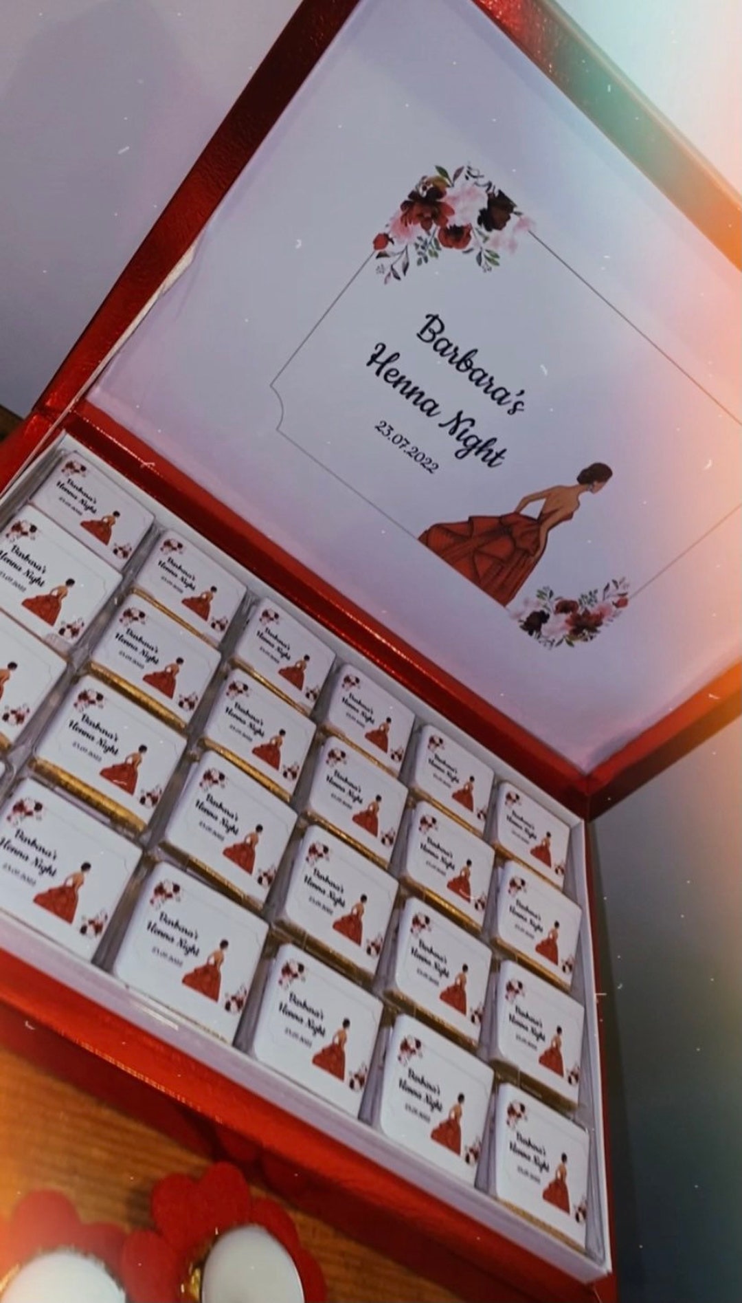 Personalized Henna Chocolate Box - Etsy