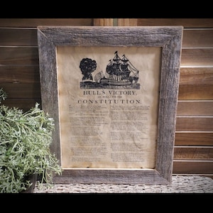 USS Constitution Victory Broadside Colonial America Aged Document Frame ...