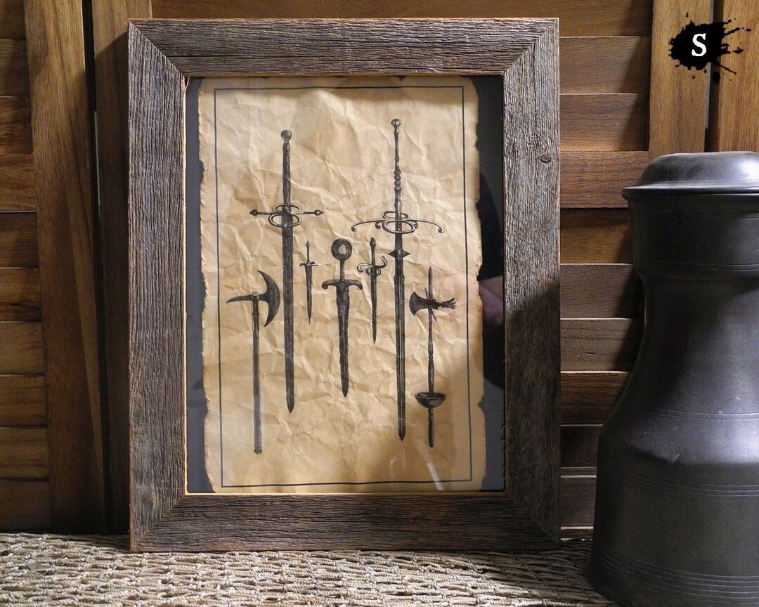 Medieval Swords Aged Document Frame Not Included - Etsy