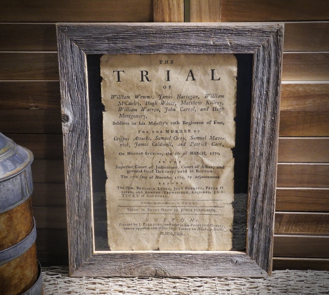 Boston Massacre Trial Colonial America Aged Document Frame Not Included ...