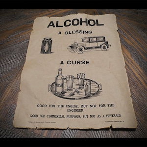 Prohibition Era Poster Al Capone Alcohol a Blessing Aged Document Frame ...