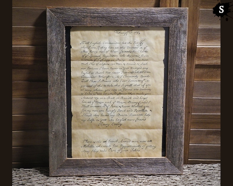 Henry Every Declaration to All English Commanders Piracy Aged Document ...