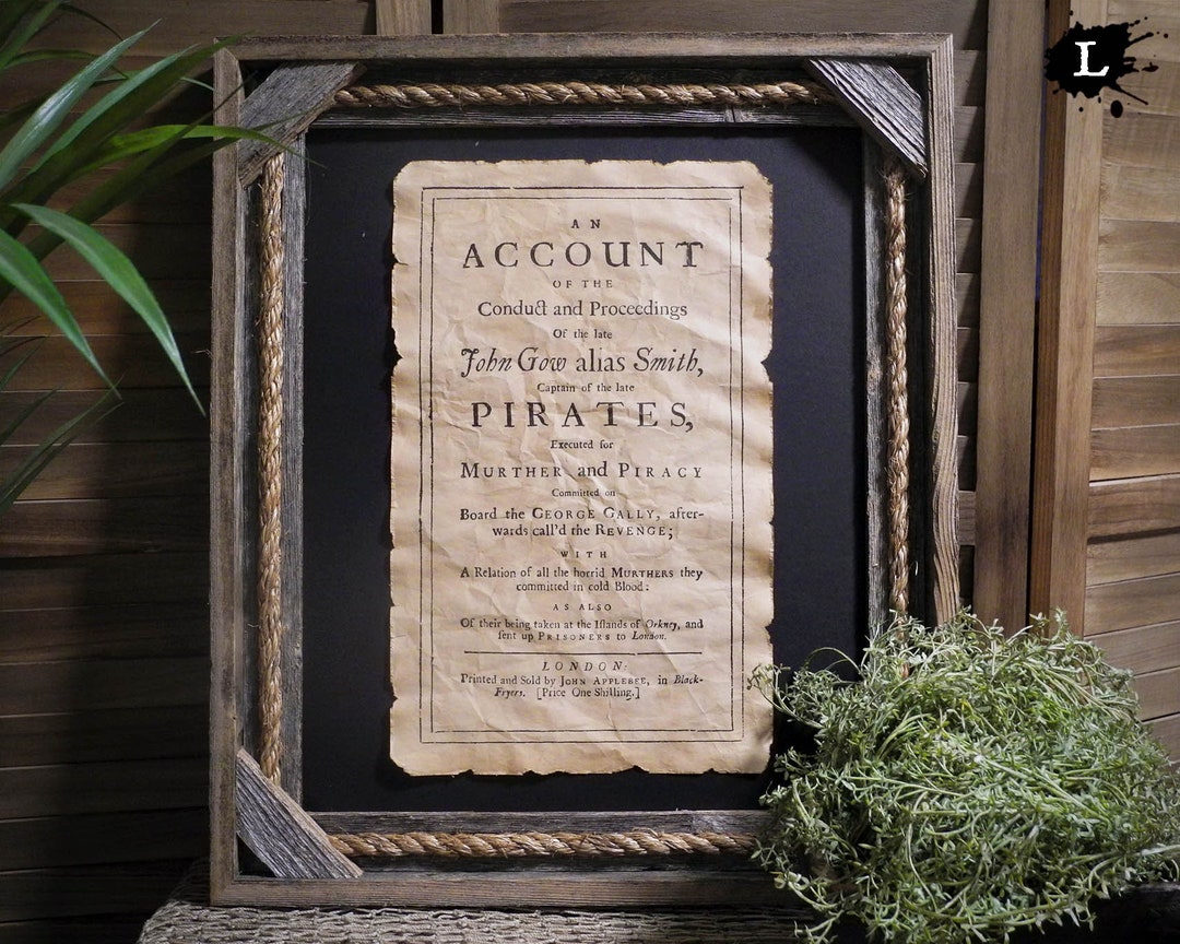 Executed Pirates John Gow Alias Smith Pirates Aged Document Frame Not ...
