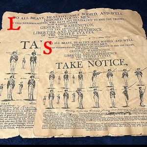 Take Notice General Washington Colonial America Print Aged Document ...