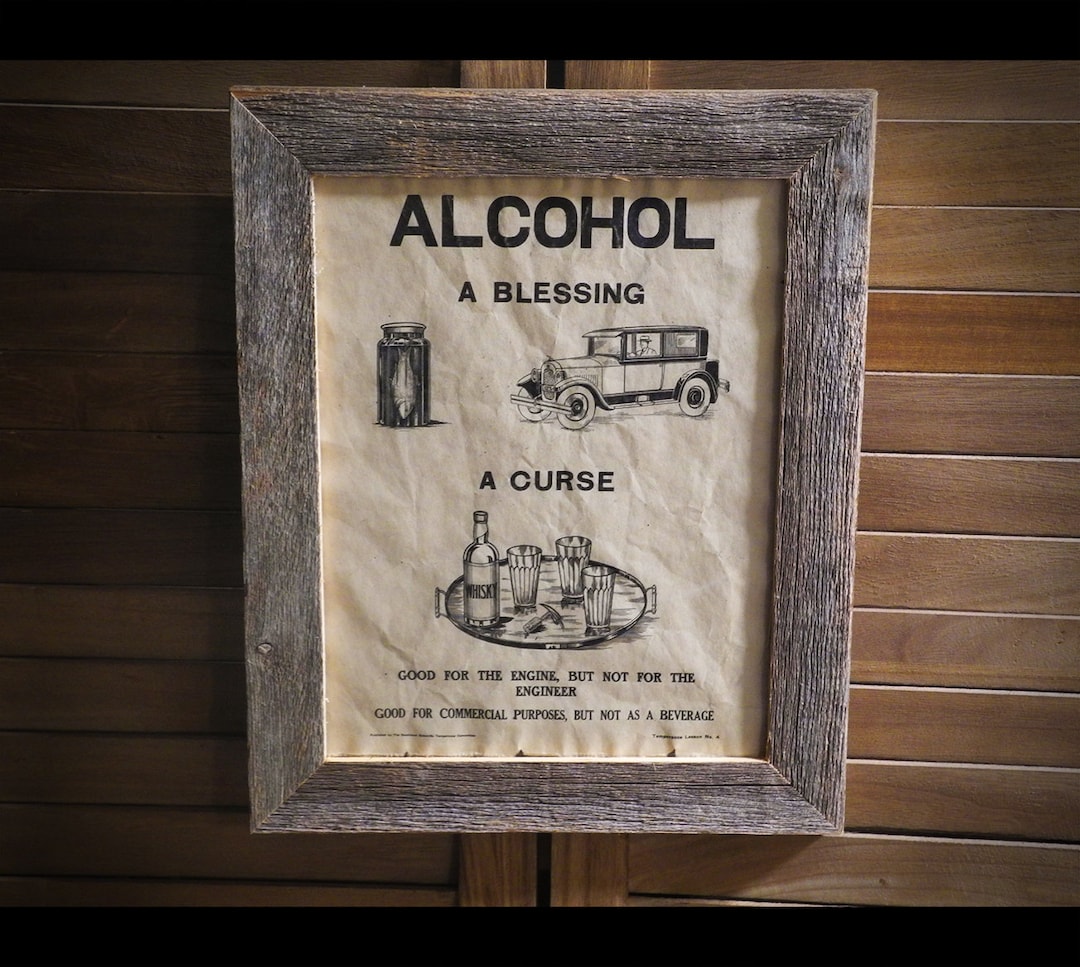 Prohibition Era Poster Al Capone Alcohol a Blessing Aged Document Frame ...