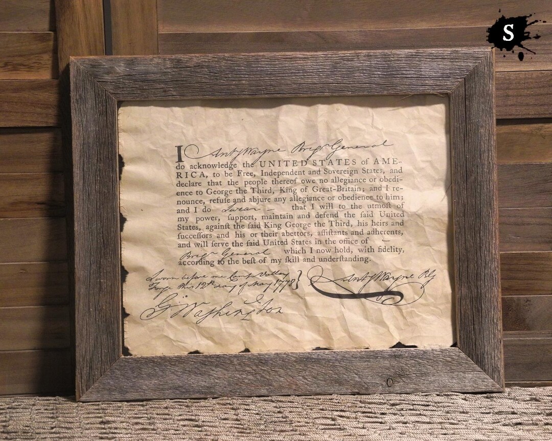 Mad Anthony Wayne Oath of Allegiance Colonial America Aged Document ...