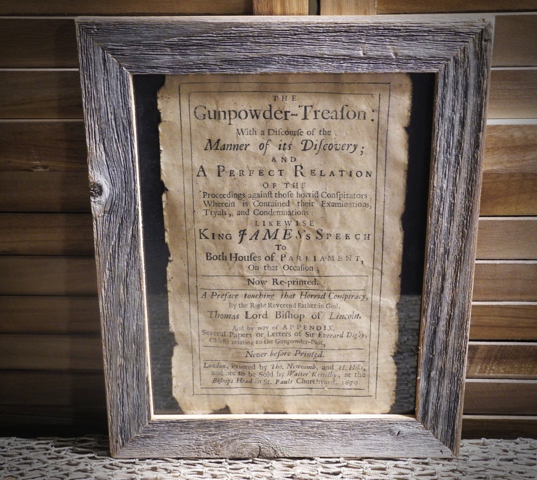 Gunpowder Plot Treason Aged Document Frame Not Included - Etsy