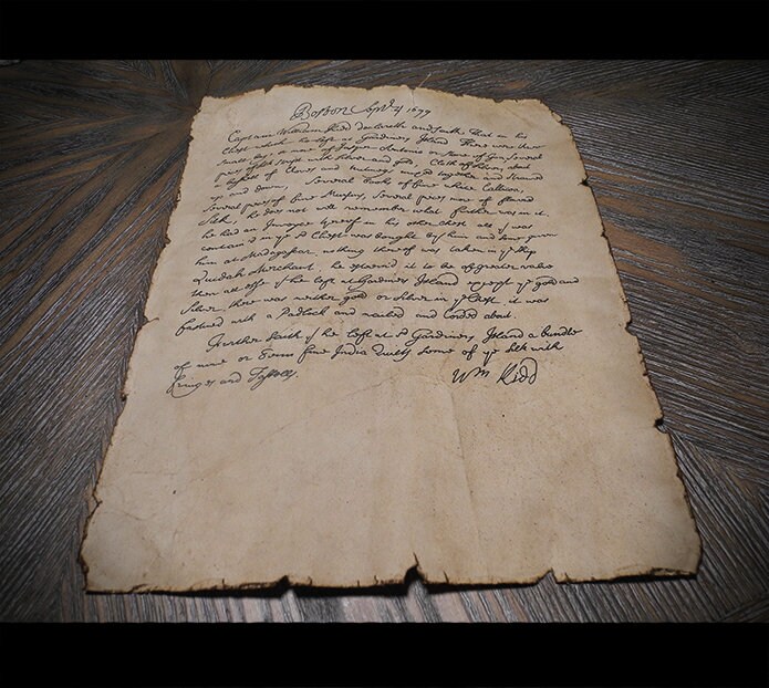 Captain Kidd Letter Regarding His Buried Treasure on Gardiners Island ...