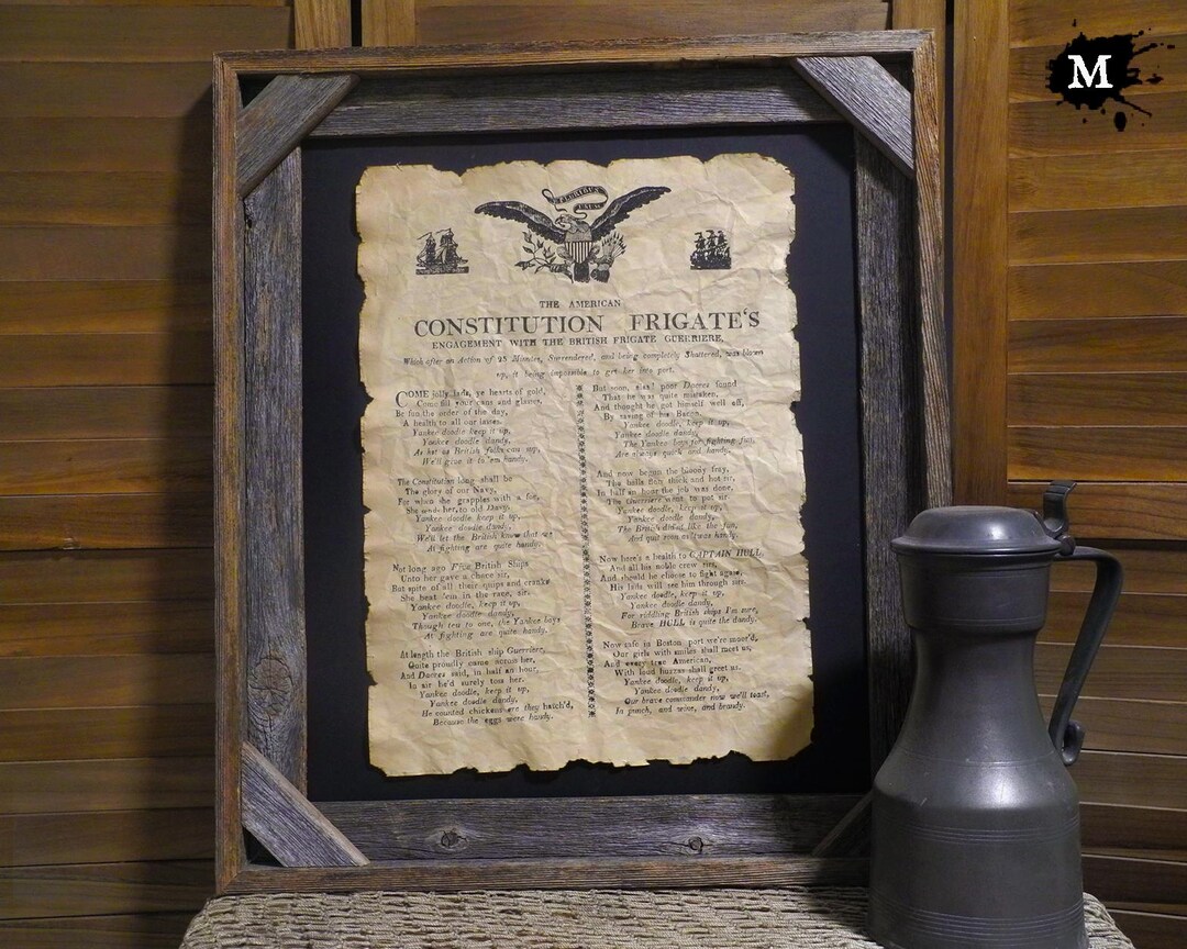 Constitution Broadside Colonial America Aged Document Frame Not ...