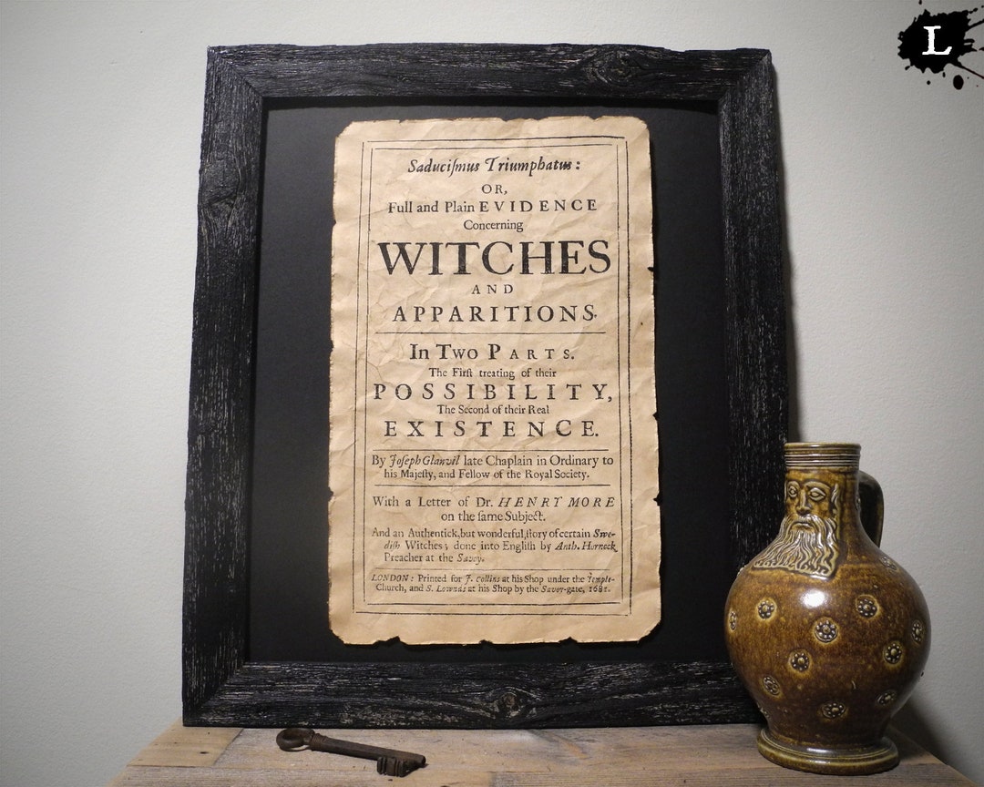 Plain Evidence Concerning Witches Aged Document Frame Not Included ...