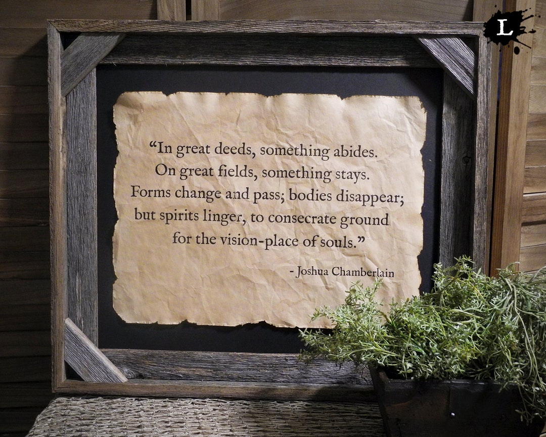 Joshua Chamberlain Quote US Civil War Era Aged Document Frame Not ...