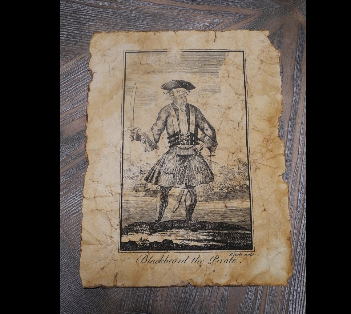 Blackbeard the Pirate Aged Document Frame Not Included - Etsy