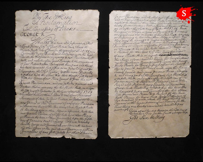 1715 Proclamation for Suppressing of Pirates Pirate Pardon Piracy Aged ...