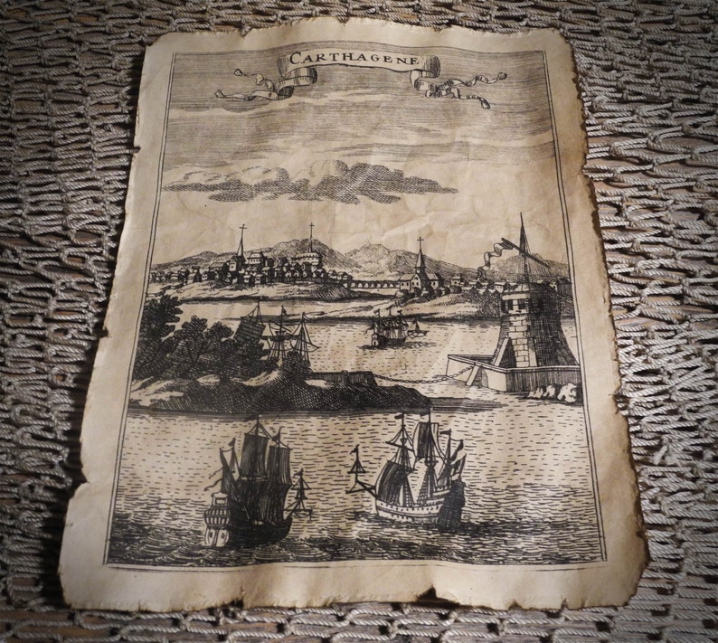Carthagene Map Etch Pirates Aged Document Frame Not Included - Etsy
