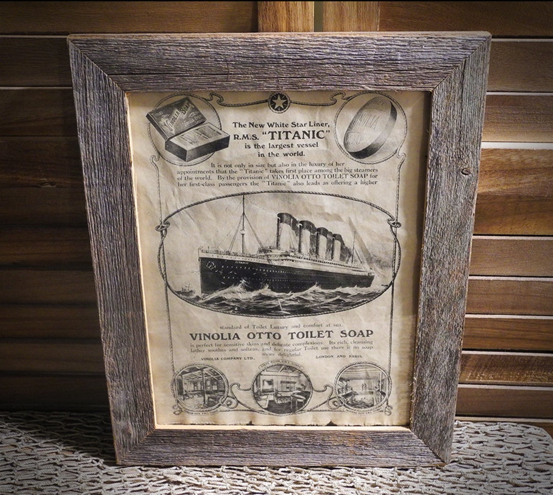 Titanic White Star Line Soap Advertisement Aged Document Frame Not ...