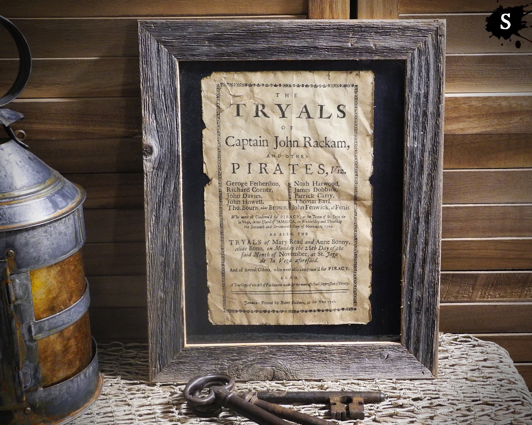 Tryals of Captain Jack Rackham Pirates Anne Bonny Mary Read Aged ...