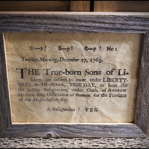 True Born Sons of Liberty Colonial America Aged Document Frame Not ...