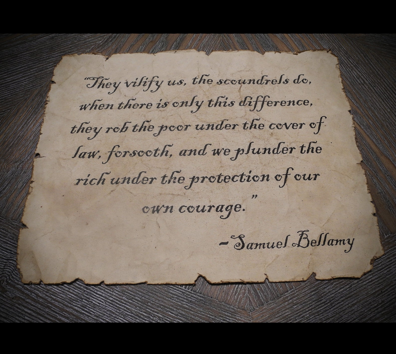 Samuel Bellamy Quote Black Sam Bellamy Whydah Piracy Aged Document ...