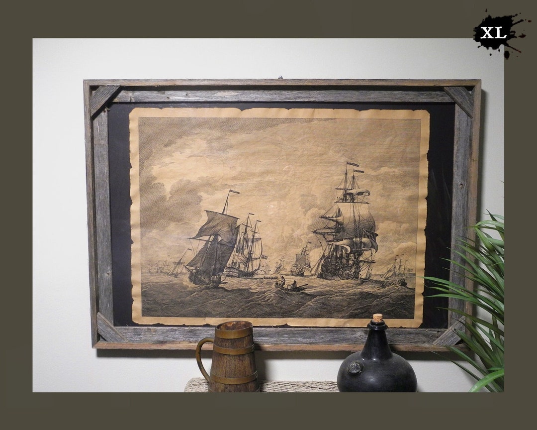 Tall Ships Etch Print Aged Document Frame Not Included - Etsy