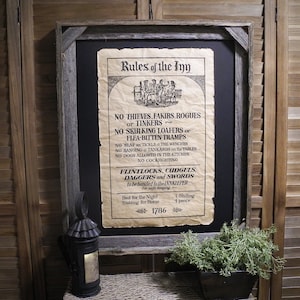 Large Size Rules of the Inn Colonial America Aged Document Frame Not ...