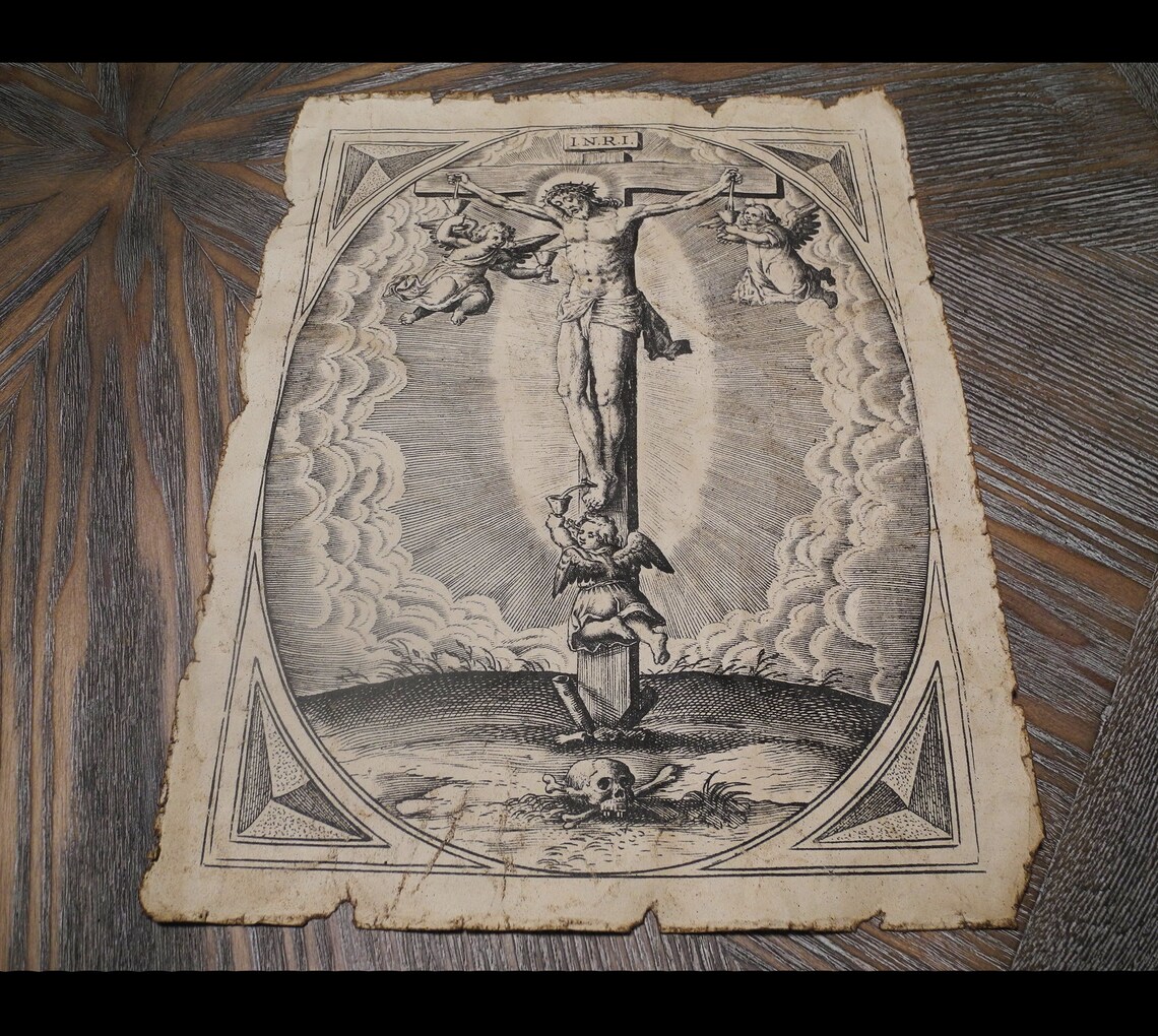 Jesus on the Cross Crucifix Aged Document Frame Not Included - Etsy