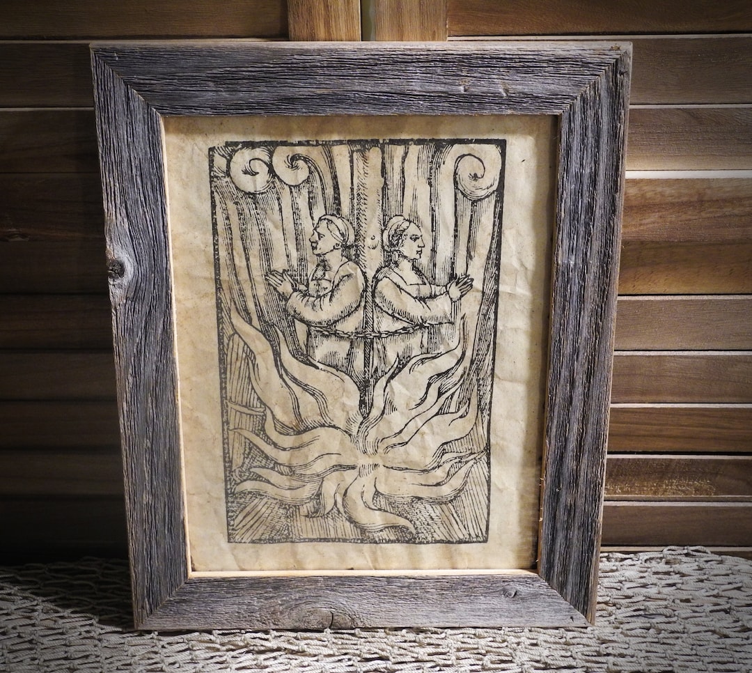 Witches burning at the stake witchcraft Aged Document Frame - Etsy.de