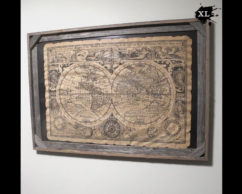 Sir Francis Drake World Map Print Aged Document Frame Not Included - Etsy