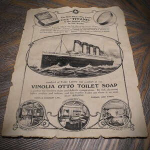 Titanic White Star Line Soap Advertisement Aged Document Frame Not ...